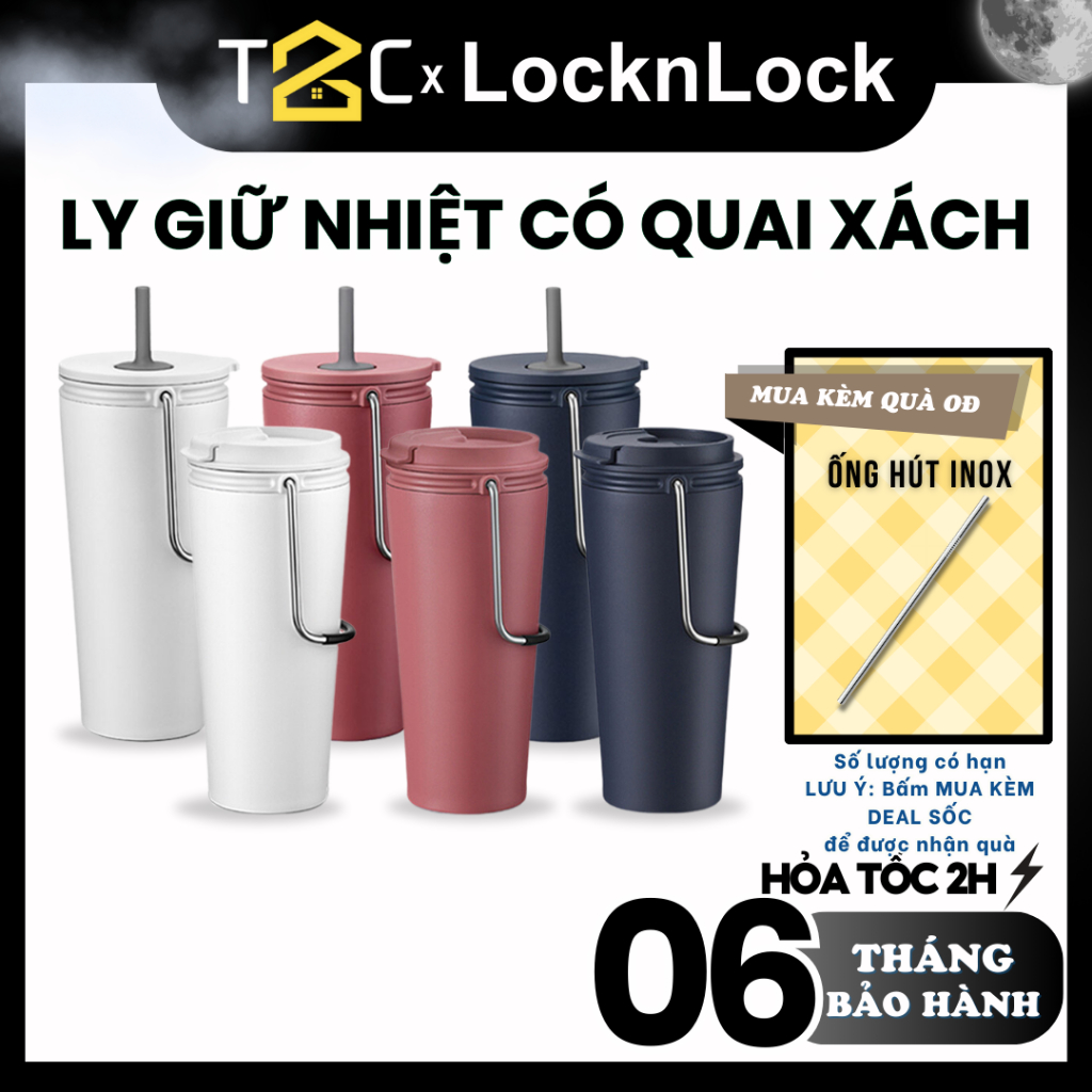 Bình giữ nhiệt LocknLock 540ml có ống hút Bucket Tumbler W/Straw ...