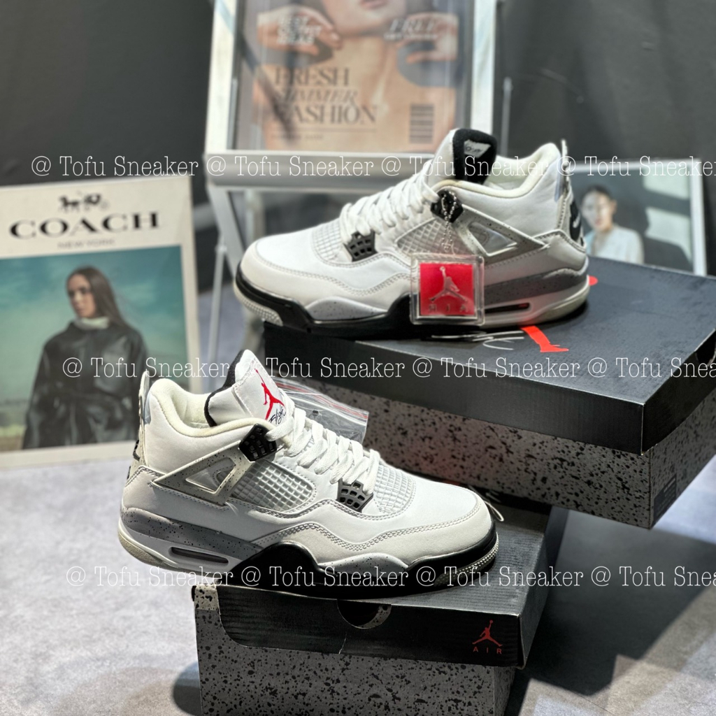 Giày thể thao JD4 Retro White Cement trắng đen, JD4 trắng chấm bi ...