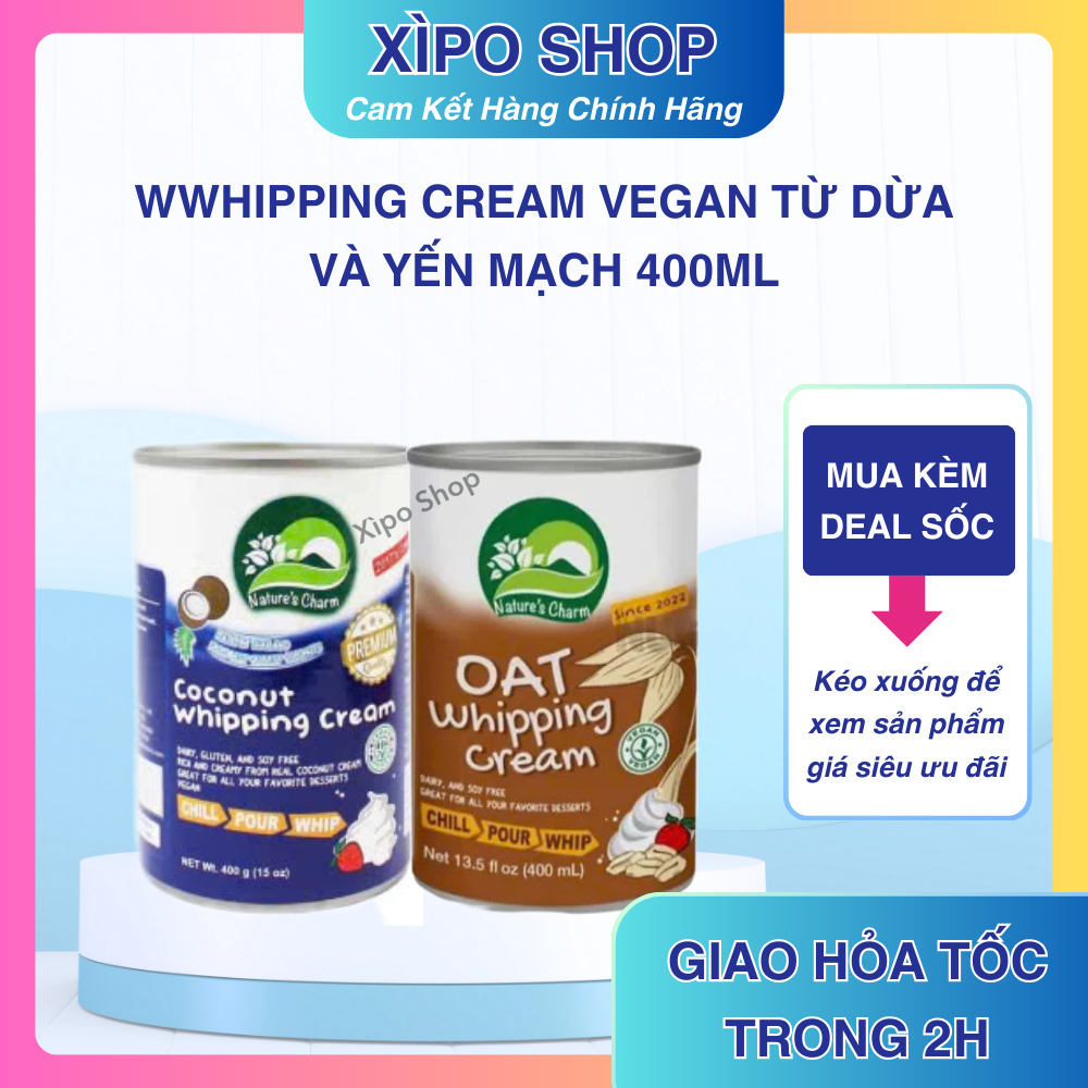 Whipping Cream Vegan - Kem Tươi Thuần Chay Từ Dừa Và Yến Mạch Đóng Lon ...