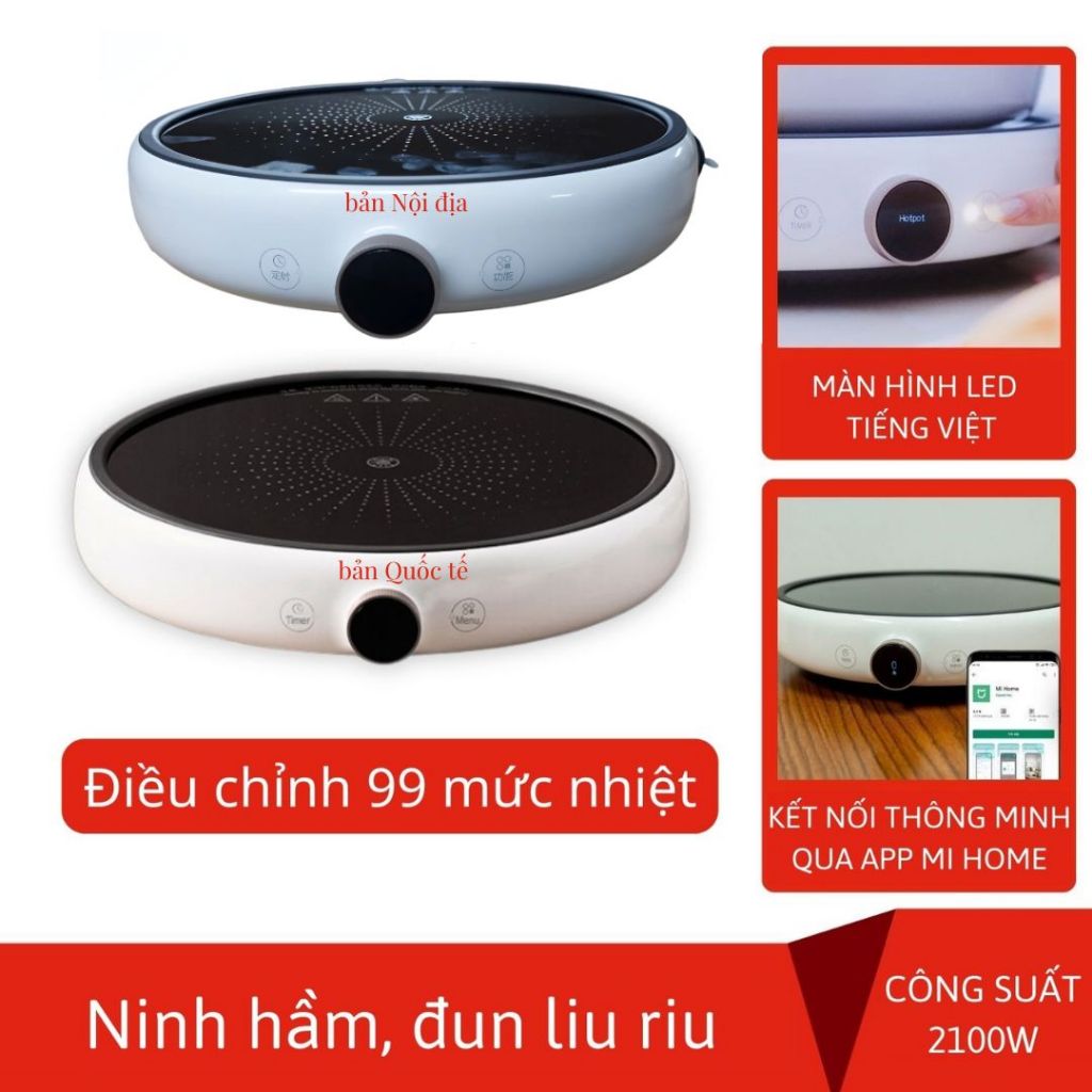Bếp điện từ XM Milife 2100W với 99 mức nhiệt (Bản Quốc Tế)/ Bếp ...