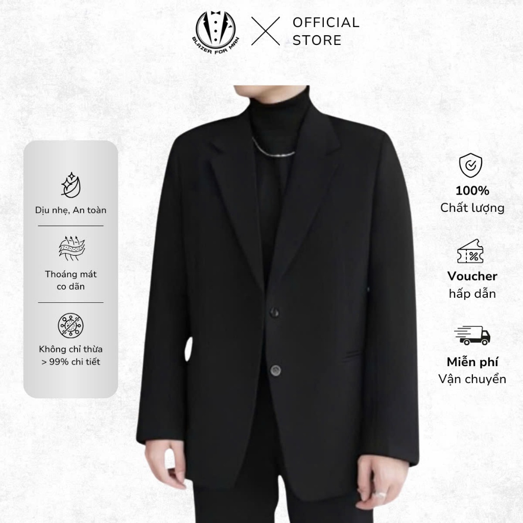 (HỎA TỐC) Áo Khoác Blazer Nam Cao Cấp Có Đệm Vai Phong Cách Thanh Lịch ...