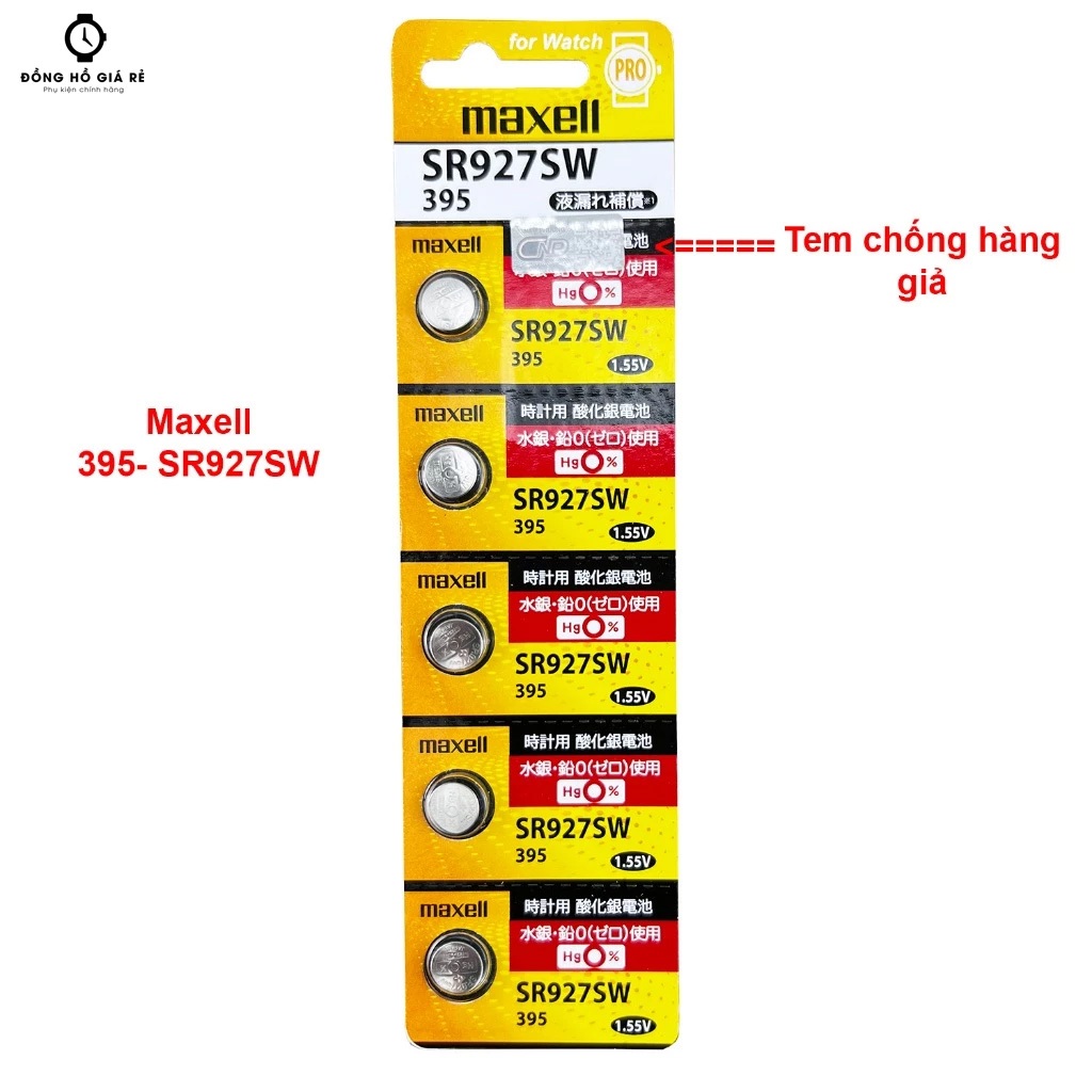 Pin Maxell 395 SR927SW dành cho đồng hồ dùng pin 927 / 395 / AG7 ...