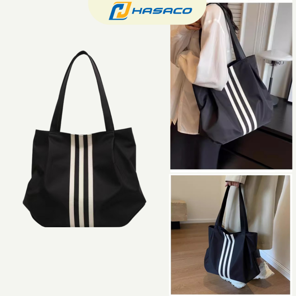 Túi tote vải nữ 3 sọc HASACO TTVD0001 đựng laptop cỡ lớn đeo vai phong ...