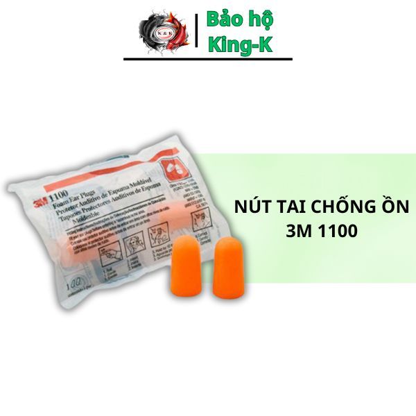 Bộ 10 đôi Nút tai chống ồn không dây 3M 1100 dạng bọt xốp giảm tiếng ồn 29dB, hàng chính hãng 3M ...