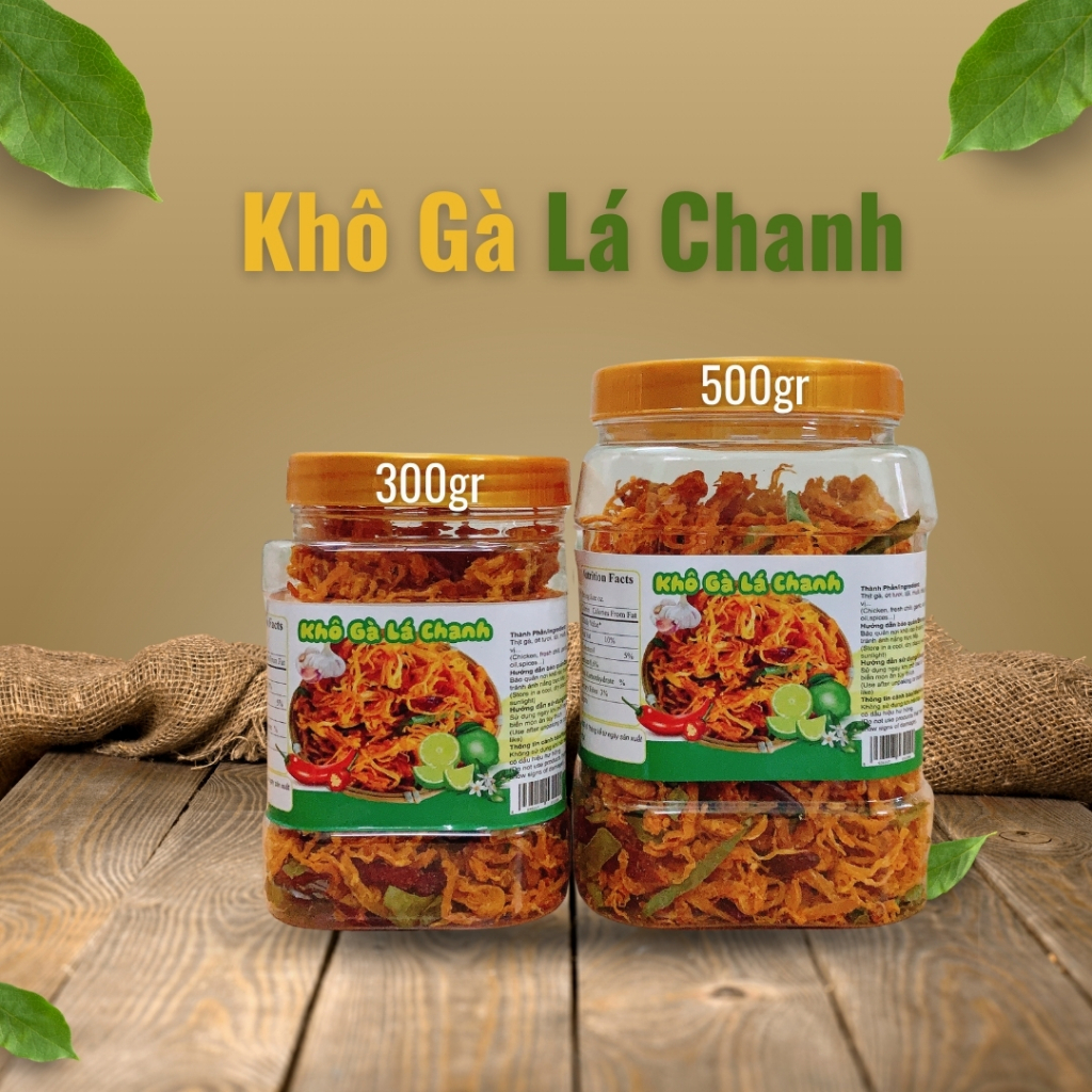 500GR Khô Gà Lá Chanh 100% Thịt Gà Loại 1 ( Hàng Ngon Nhà Làm ...