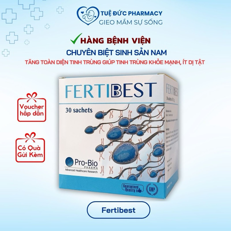 Fertibest [CHÍNH HÃNG] bổ tinh trùng, tăng thụ thai - Hộp 30 Gói ...