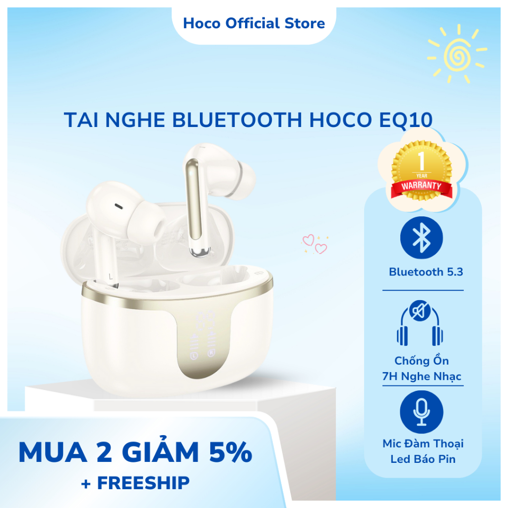 Tai nghe Bluetooth không dây EQ10 giảm tiếng ồn ANC + ENC với màn hình ...