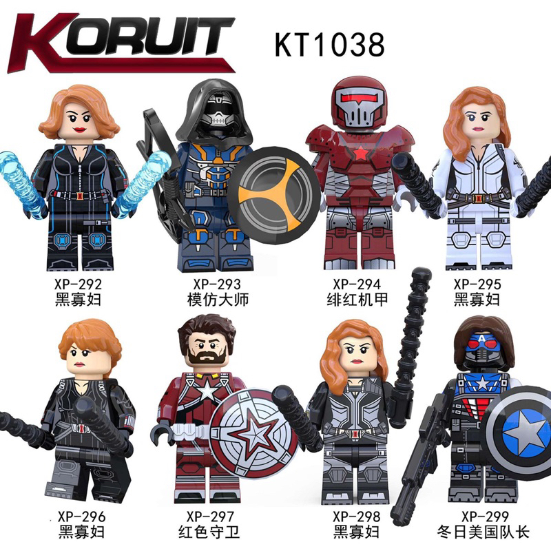 Xếp Hình Marvel Minifigures nhân vật Siêu Anh Hùng Black Widow Captain ...