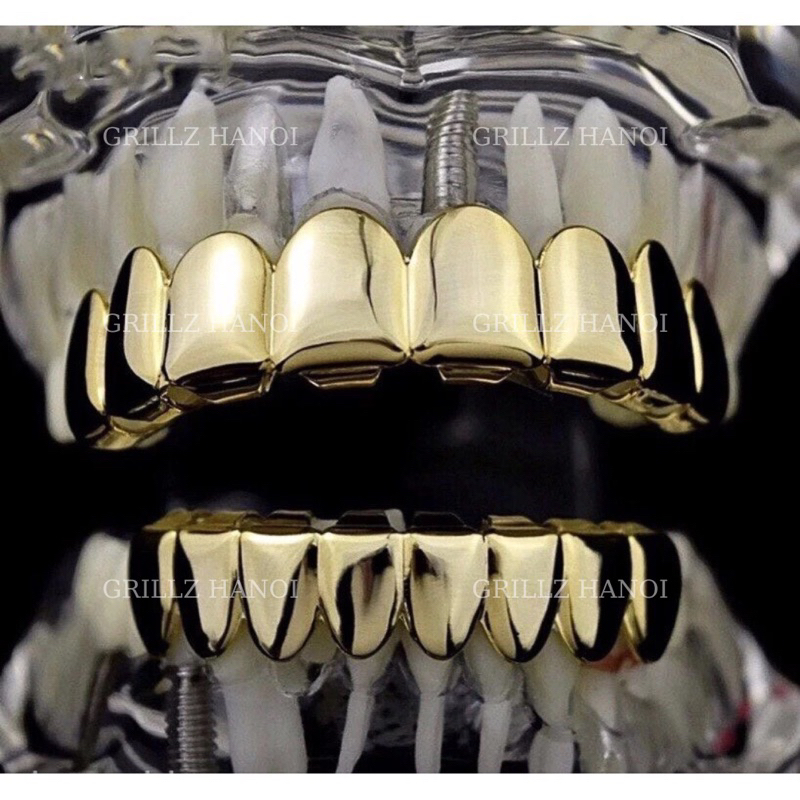 Hai hàm trang sức răng grillz trơn vàng bạc hiphop | Shopee Việt Nam