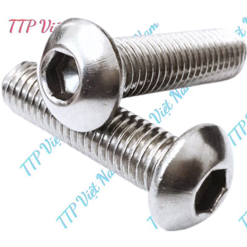 10cái Bulong,ốc lục giác chìm đầu Tròn,Dù INOX304 M3,M4,M5,M6,M8 | Shopee Việt Nam