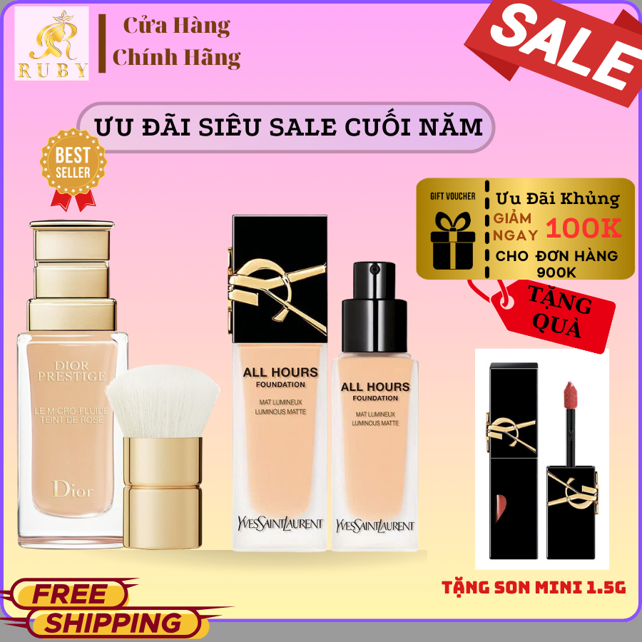Kem nền YSL All Hours Luminous Matte Foundation, kem nền Di.or bản ...