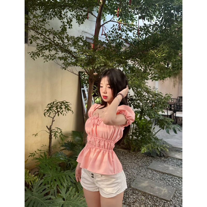 SMEIÁ | Áo kiểu cổ vuông tay bồng nhẹ- Tami Top- new color | Shopee ...