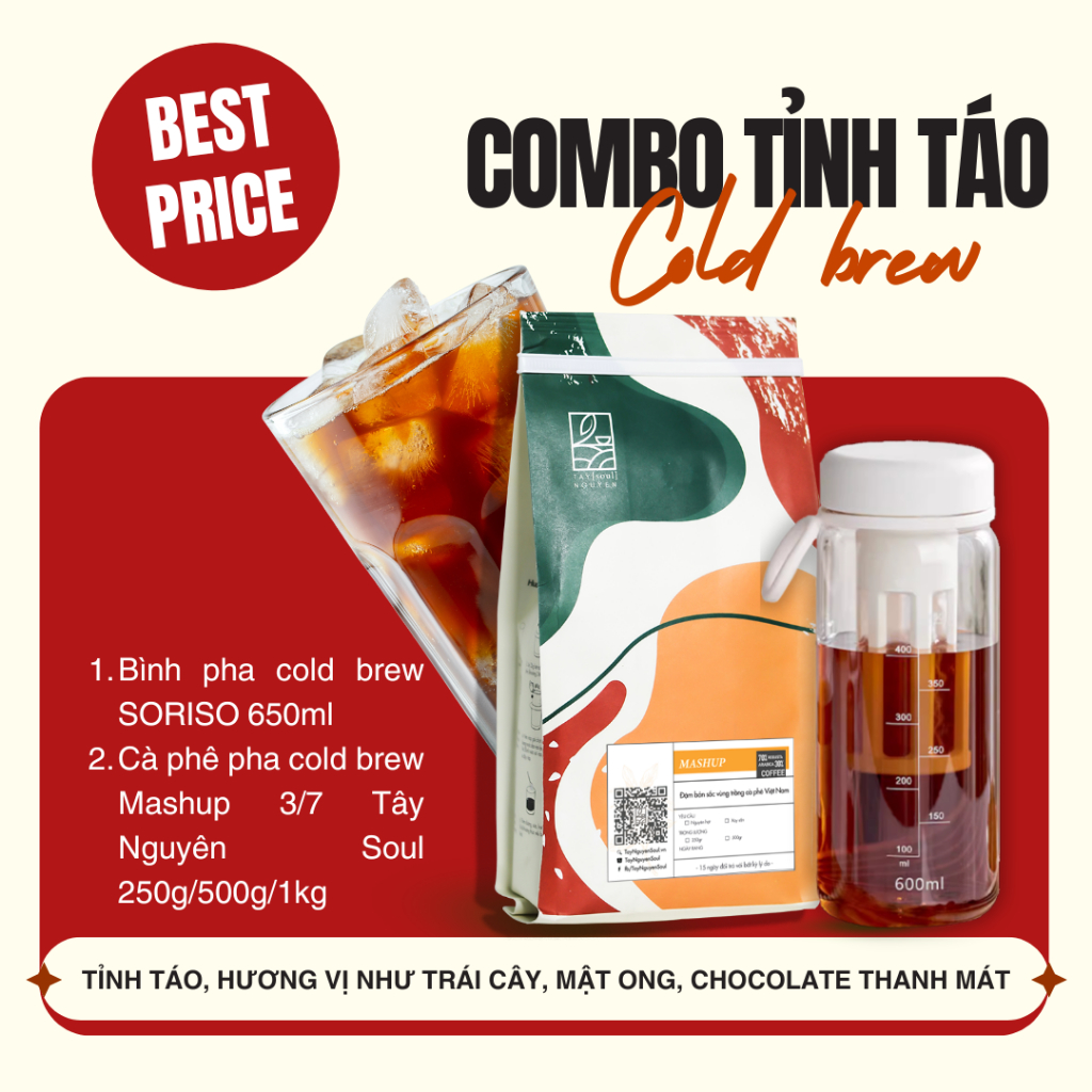 COMBO Cà Phê Cold Brew Tỉnh Táo 3/7 Robusta honey Đăk Lăk/Arabica ...