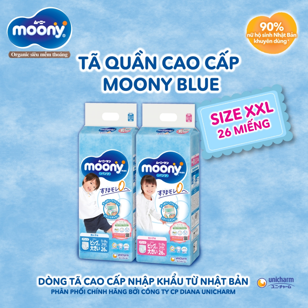 Tã quần Moony Blue cao cấp nhập khẩu Nhật Bản dành cho bé gái size M ...