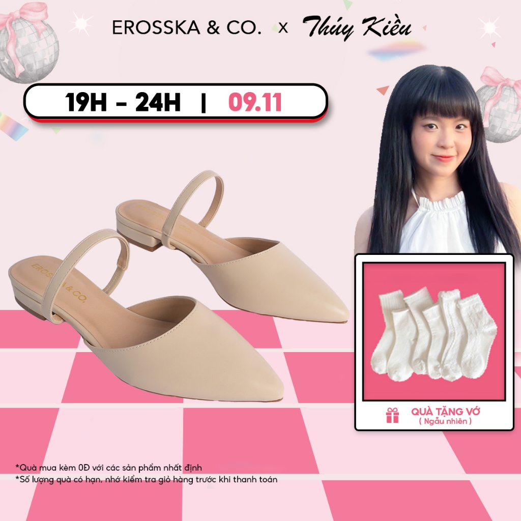 Thúy Kiều x Erosska - Giày nữ đế xẹp mũi nhọn thời trang kiểu dáng ...