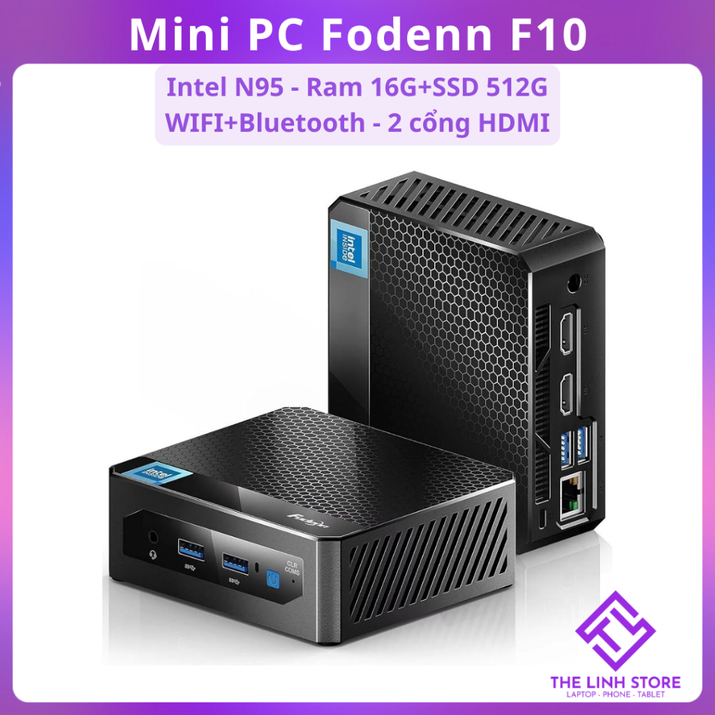 Máy tính Mini PC Fodenn F10 Ram 16G SSD 512G - Intel N95 có Wifi ...