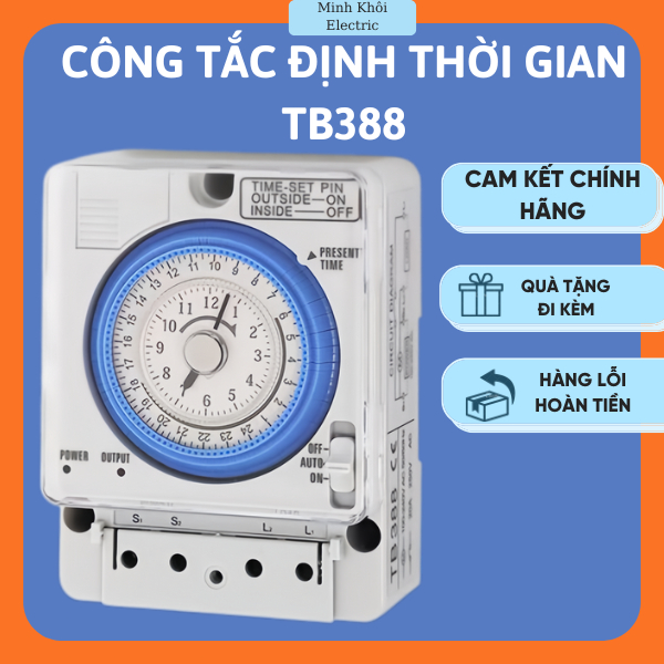 Công tắc định thời gian TB388,công tắc hẹn giờ cơ,timer 24H,công tắc ...
