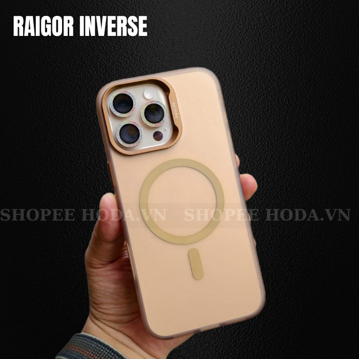 Ốp Lưng Nhám Mờ Raigor Inverse Rock Series Viền Camera Kim Loại Hỗ Trợ ...