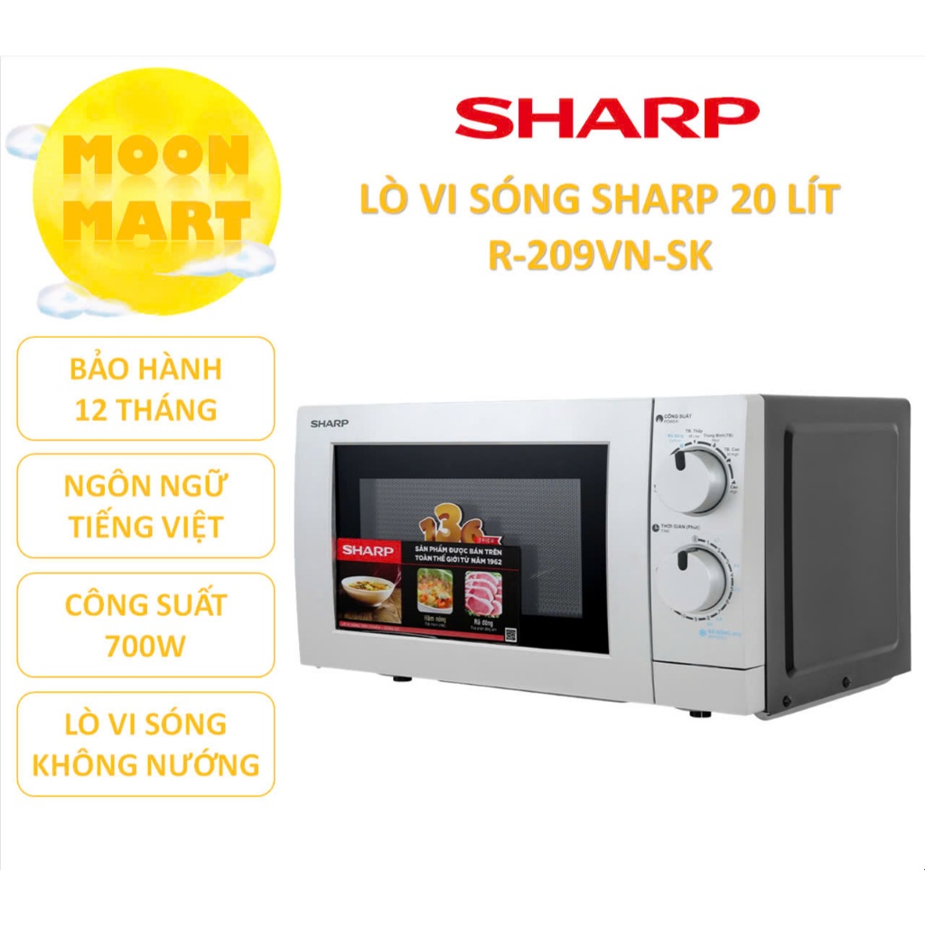 Lò vi sóng Sharp R-209VN-SK 20 lít không nướng, chính hãng, bảo hành 12 tháng toàn quốc | Shopee ...
