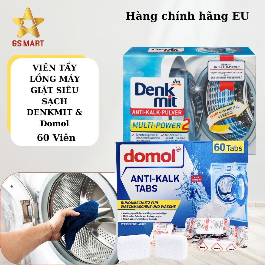 [Mẫu Mới] 60 Viên Tẩy Lồng Máy Giặt Denkmit Anti-Kalk-Tabs - Domol Nhập ...