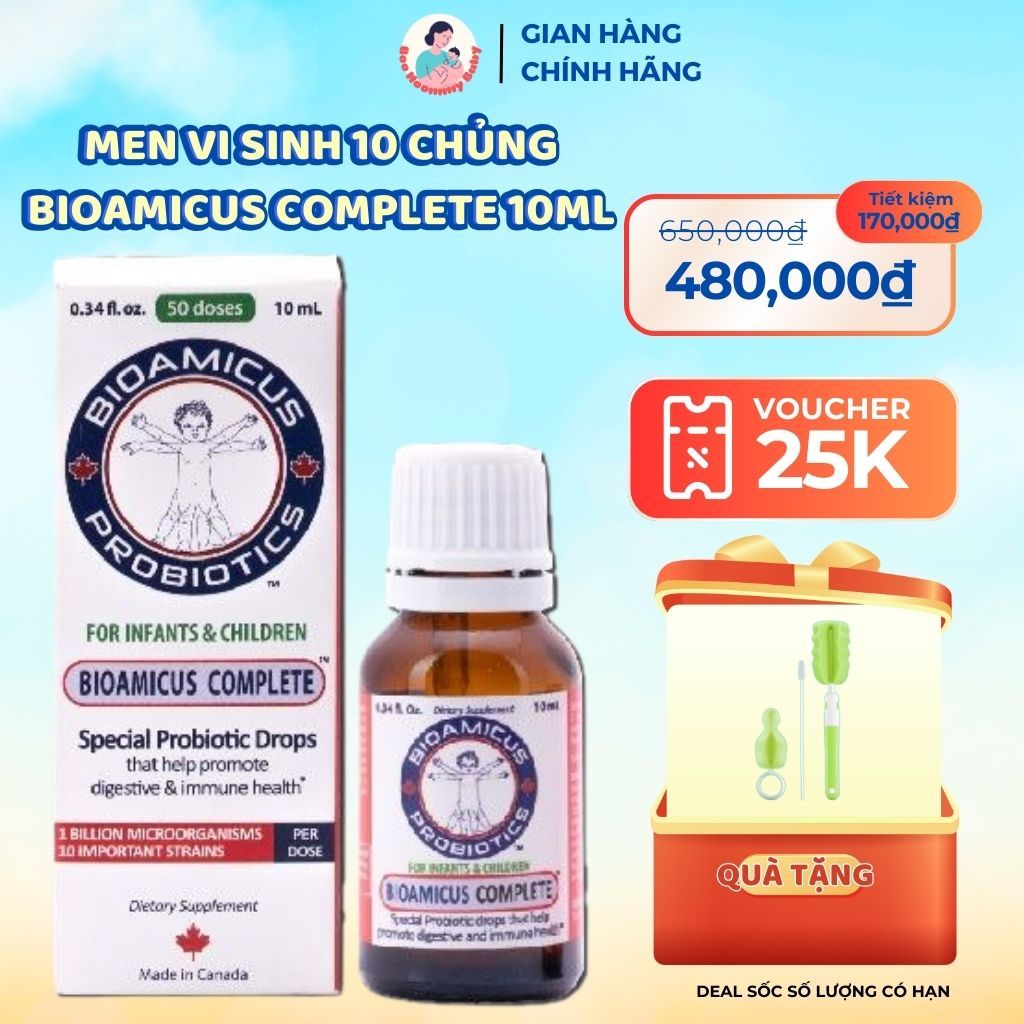 Men vi sinh 10 chủng BioAmicus Complete 10ml Bổ Sung Lợi Khuẩn, Duy Trì ...