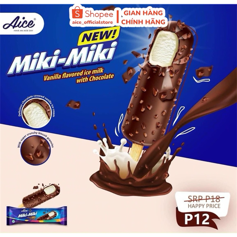 [Hoả Tốc Hà Nội] Kem AICE Miki Miki Vỏ Giòn Socola Hạnh Nhân - Nhập ...