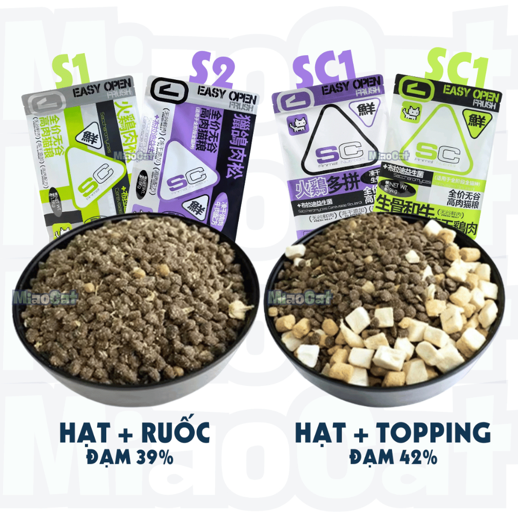 [1kg] Hạt Tăng Cân Full Topping Cho Mèo Béo Khỏe SC Animal Nutrition Túi Chiết 1kg | Shopee Việt Nam