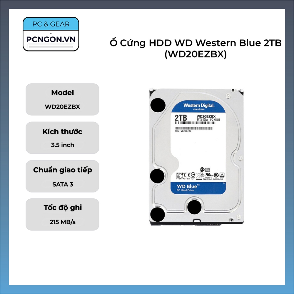 [PCNGON] Ổ Cứng HDD WD Western Blue 2TB (WD20EZBX) | Shopee Việt Nam