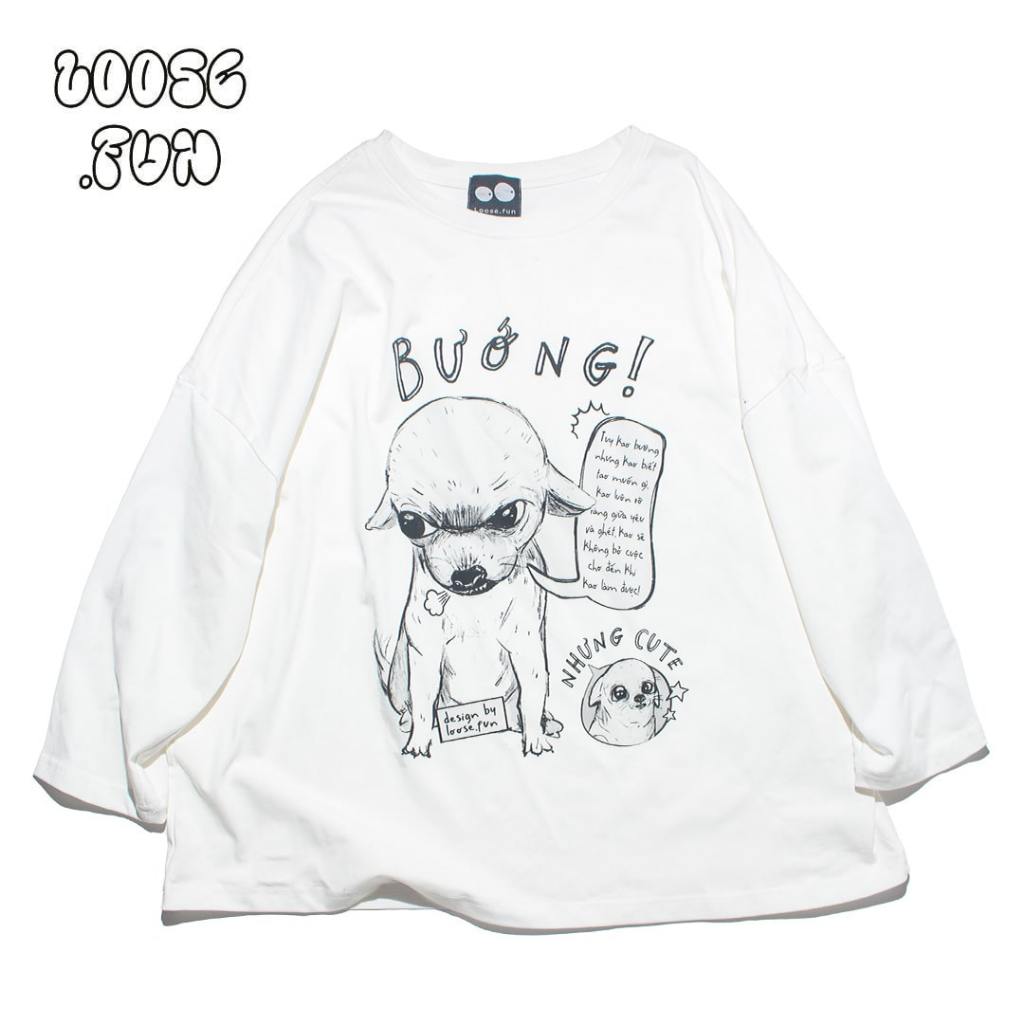 Áo Thun Dài Tay Nam Nữ Bướng Nhưng Mà Cute Loose T-Shirt 100% Cotton ...