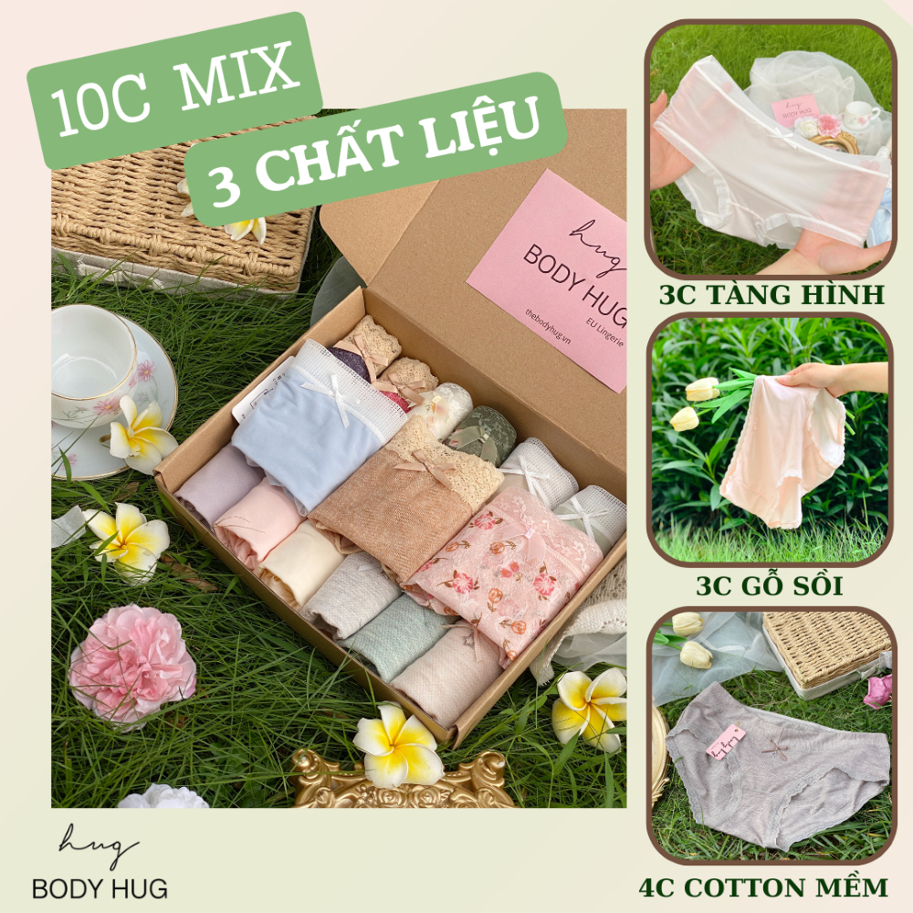 Combo 10c Quần Lót Nữ Mix 3 Chất Liệu Special BODY HUG Chip Mỏng Nhẹ ...