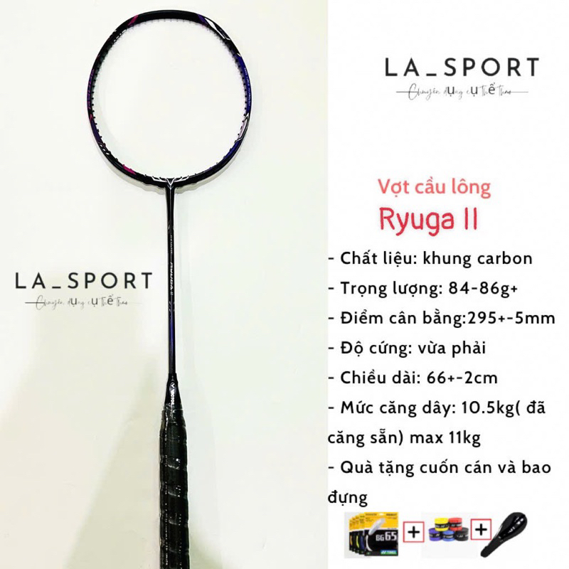 Vợt cầu lông Victor Ryuga I, Ruyga II khung carbon căng sẵn 11kg, tặng ...