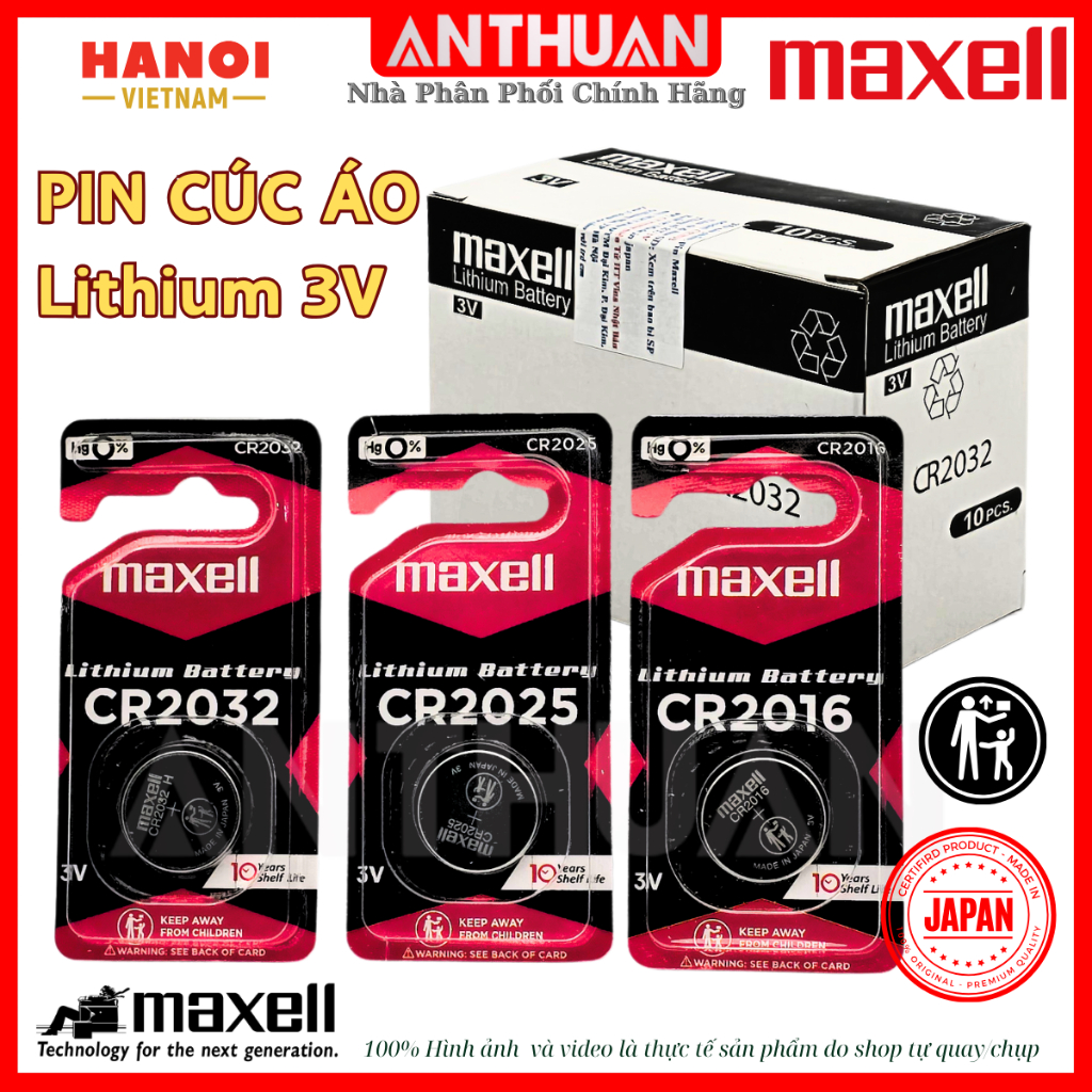 Pin CR2032 CR2025 CR2016 Maxell 3V Cao Cấp Hàng Chính Hãng Made In ...