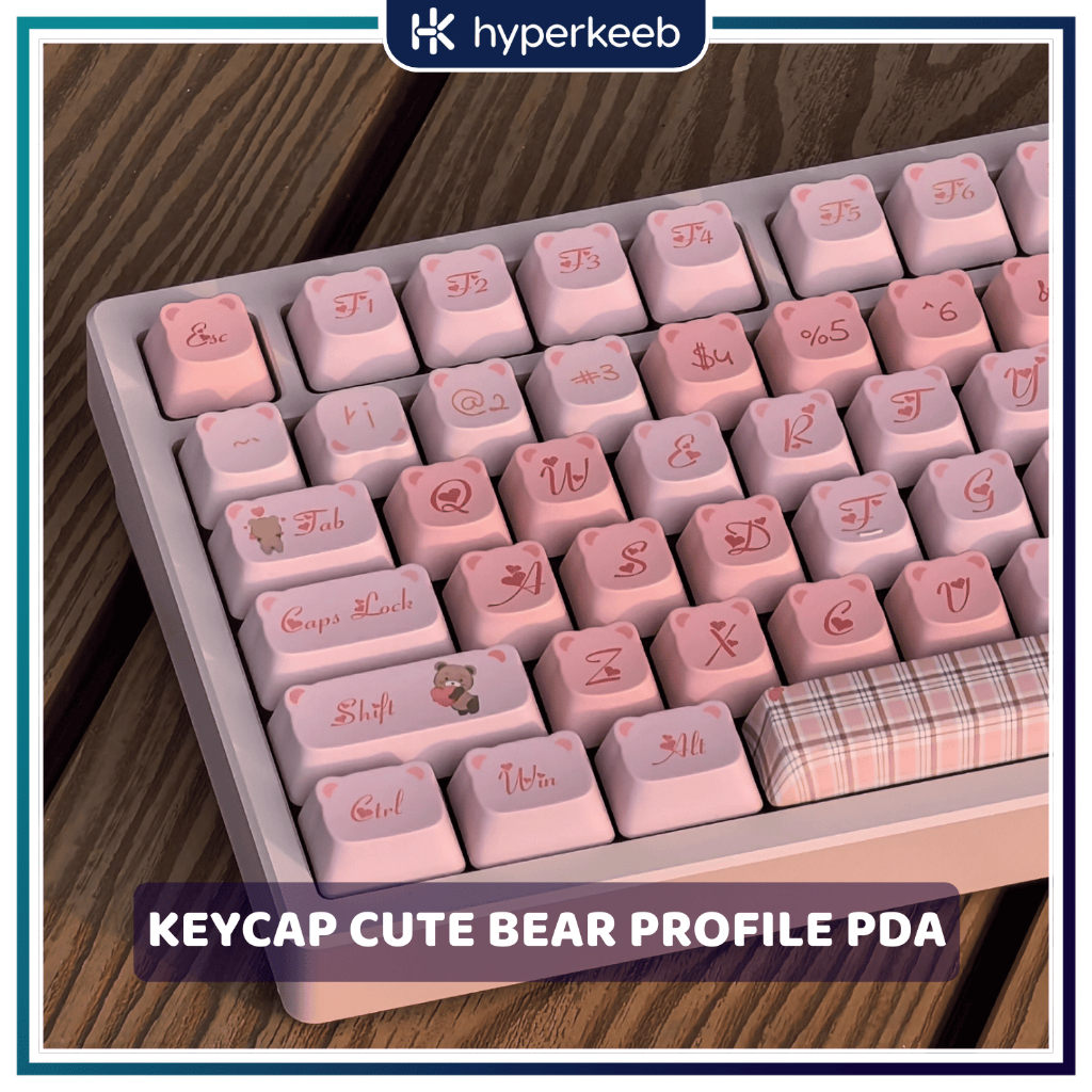 [HOẢ TỐC] Keycap Cute Bear, Keycap hình gấu 131 nút nhựa PBT dày 1,5mm ...