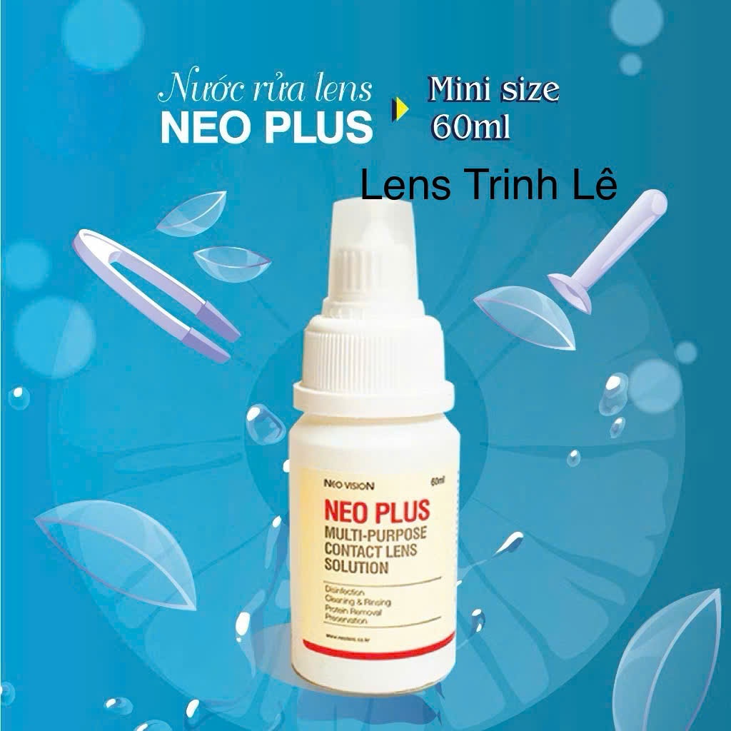 Nước ngâm lens Neo Plus 60ml, nước rửa kính áp tròng chai nhỏ chính ...