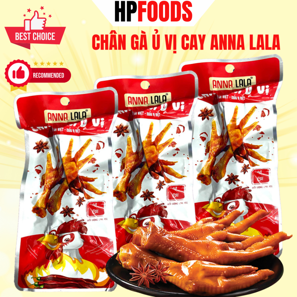 Combo 10 cái Chân gà cay ủ vị Anna Lala-đồ ăn vặt chân gà cay vị Tứ ...