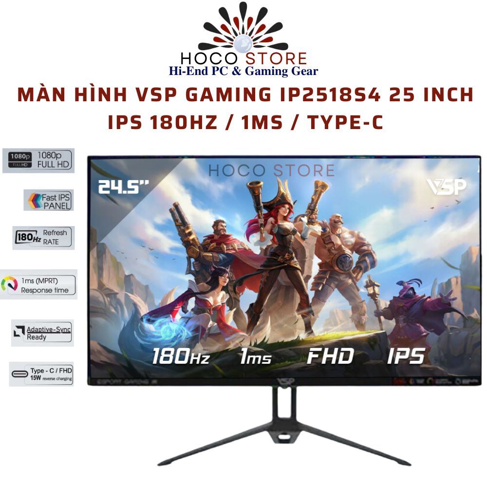 Màn hình VSP Gaming IP2518S4 25 inch IPS 180Hz / 1ms / Type-C I HOCO STORE PC | Shopee Việt Nam