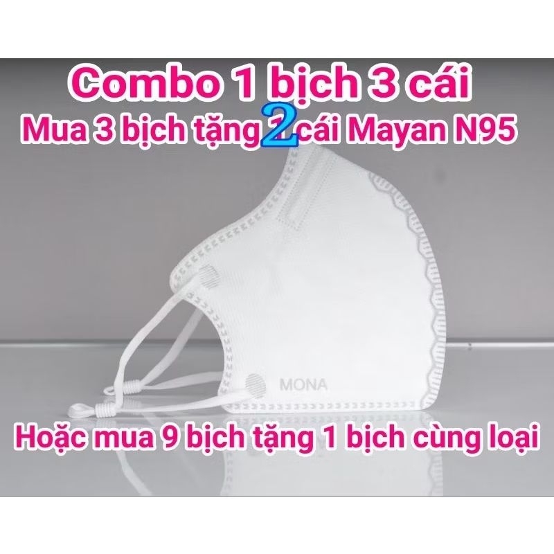 Combo bịch/3 cái Khẩu Trang MONA N99 FFP3 lọc bụi mịn 99% đạt FDA Hoa Kỳ + TCVN Bộ Y Tế ...
