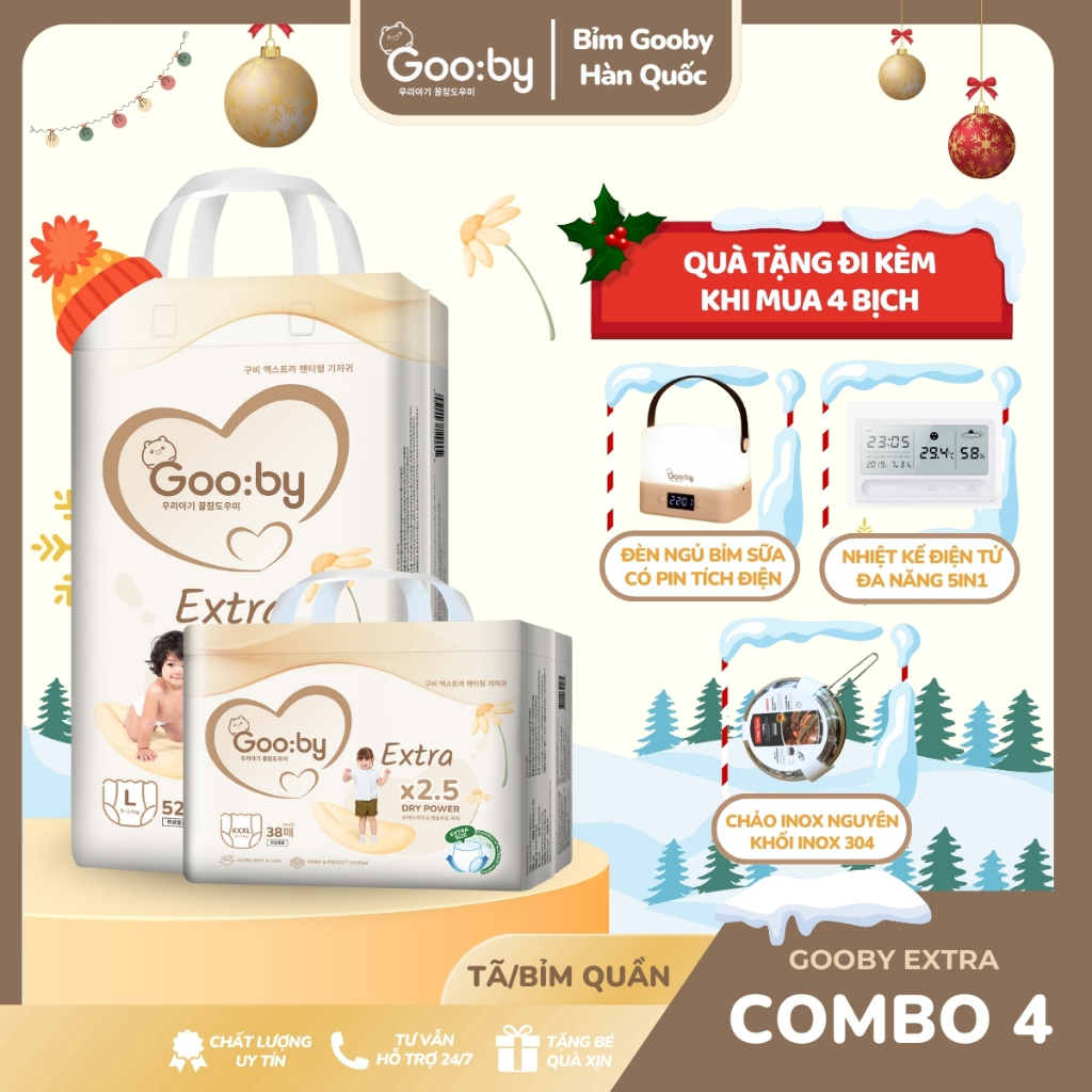 [Combo 4 Bịch KÈM QUÀ TẶNG] Tã/bỉm quần Gooby mềm mại, an toàn, siêu ...