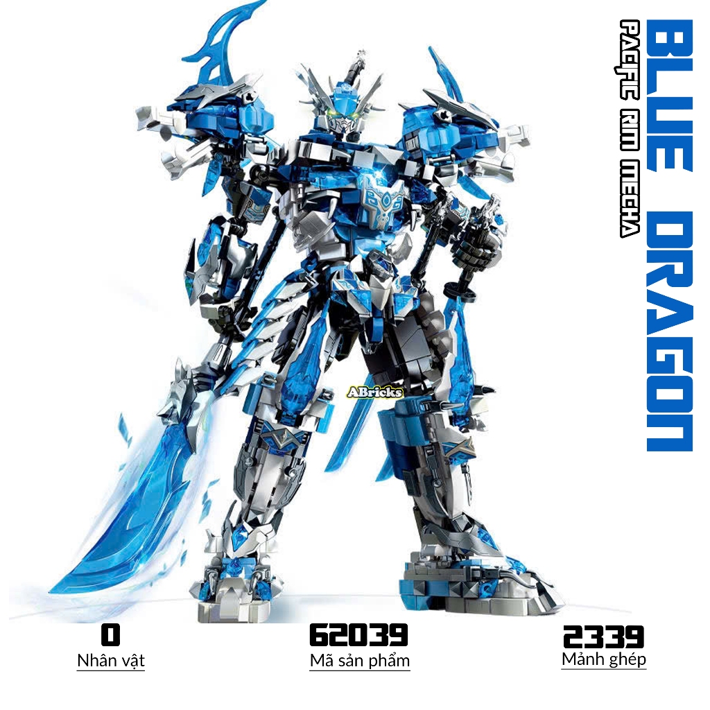 Mô hình Mecha Rồng xanh Triệu Vân, LY62039 Blue Dragon, Đồ chơi lắp ráp ...