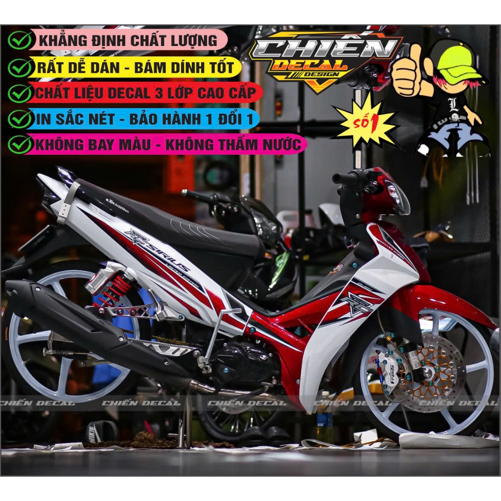 Tem SIRIUS V3 TRẮNG ĐỎ HOT 2025 | Shopee Việt Nam