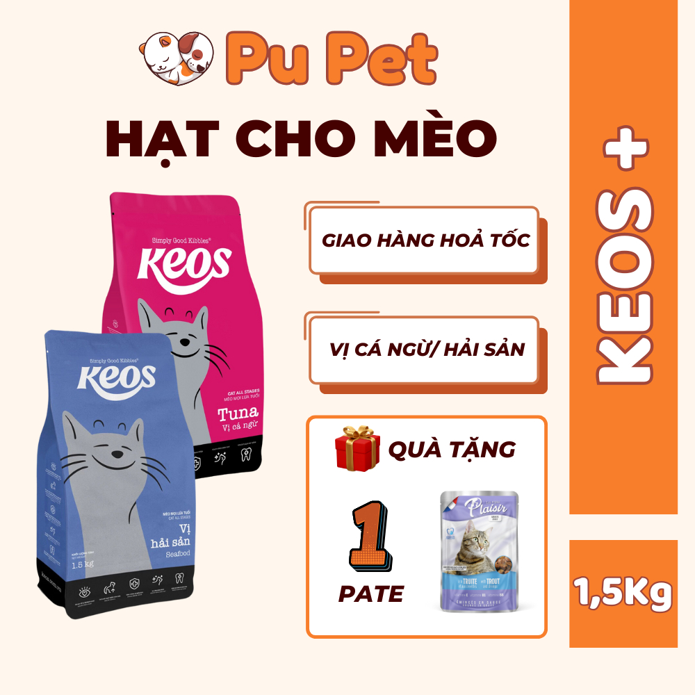 Thức Ăn Mèo Keos Cho Mọi Lứa Tuổi - Vị Cá Ngừ 1,5kg | Shopee Việt Nam