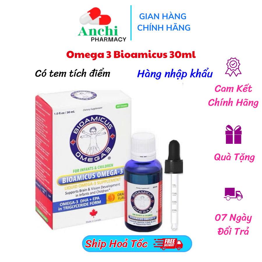 Bioamicus Omega 3 Bổ Sung DHA Giúp Bé Thông Minh Mắt Sáng Khỏe Hương ...