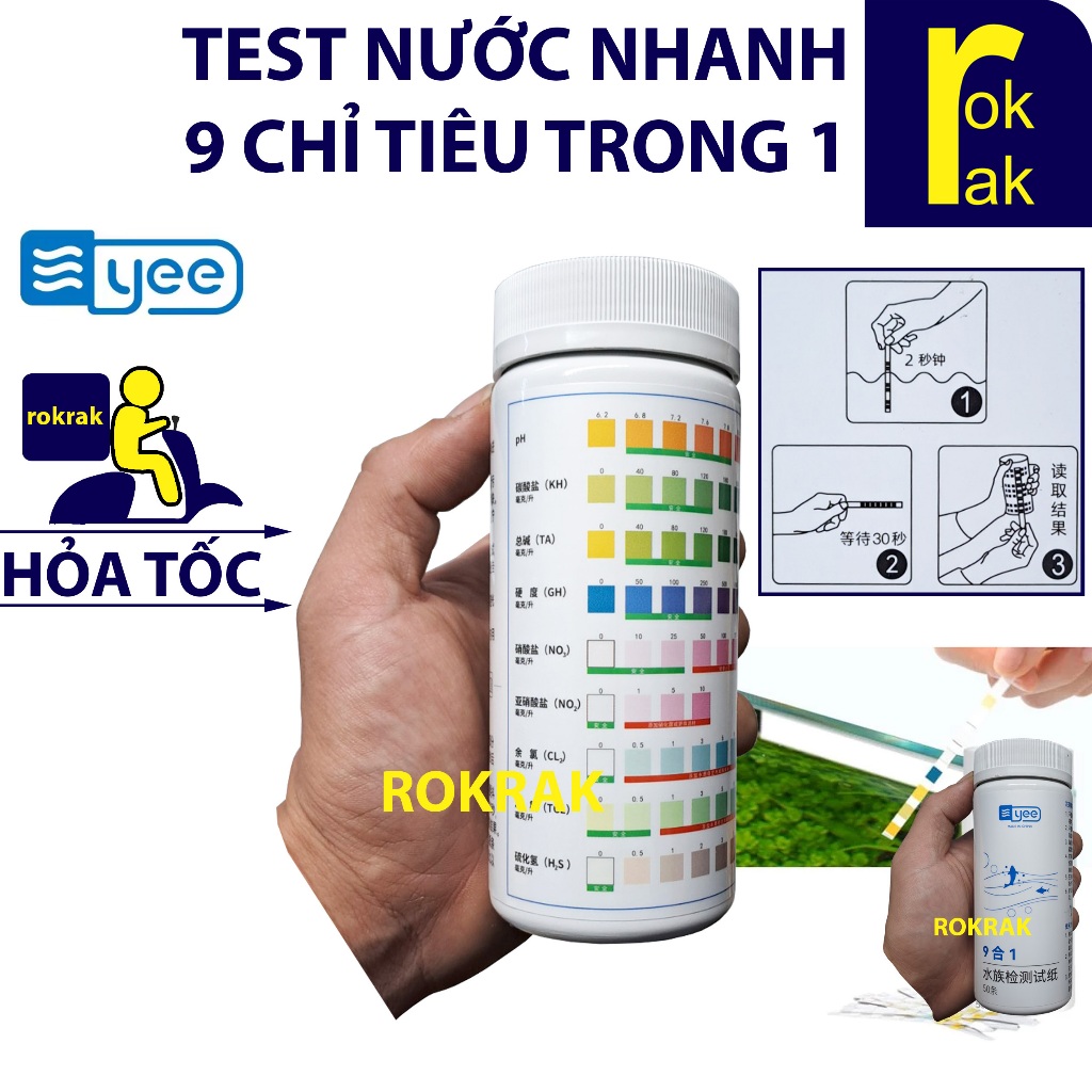 Bộ Test NHANH YEE | Kiểm Tra pH kH TA gH NO3 NO2 CL2 TCL H2s Nước Bể Cá ...