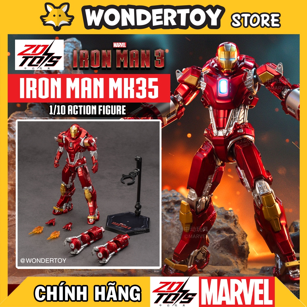 Mô Hình Chính Hãng ZD Toys Marvel Iron Man MK35 Red Snapper 1/10 Action ...