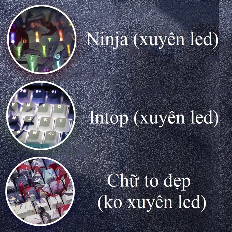 Keycap Wuthering Waves Shorekeeper thick PBT xuyên led in dyesub 5 mặt ...