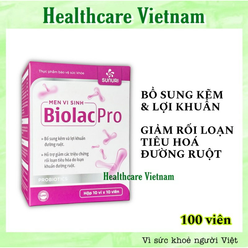 Men Vi Sinh Biolac Pro Hộp 100 Viên Bổ Sung Lợi Khuẩn Đường Ruột ...