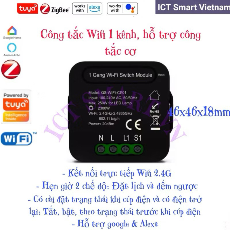 Công tắc module Tuya Wifi công tắc cơ | Shopee Việt Nam