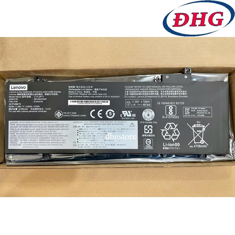 Pin laptop Lenovo ThinkPad T480S 01AV478 01AV479 L17M3P71 L17L3P71 ...