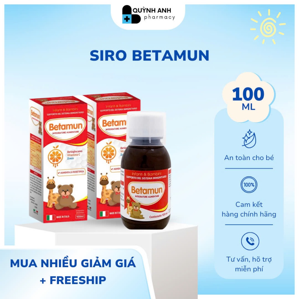 Siro Betamun- Siro Giúp Tăng Sức Đề Kháng- Giúp Bé Khỏe Mạnh, Ít Ốm Vặt ...