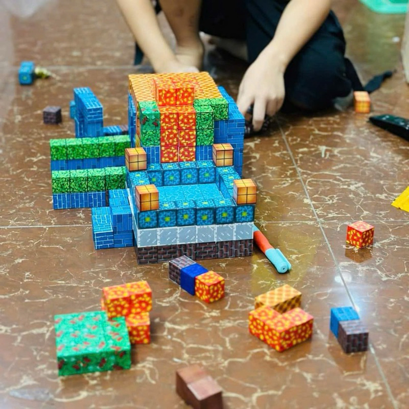 Mô Hình Lắp Ráp Minecraft Từ Các Khối Nam Châm Block Minecraft Nam Châm ...
